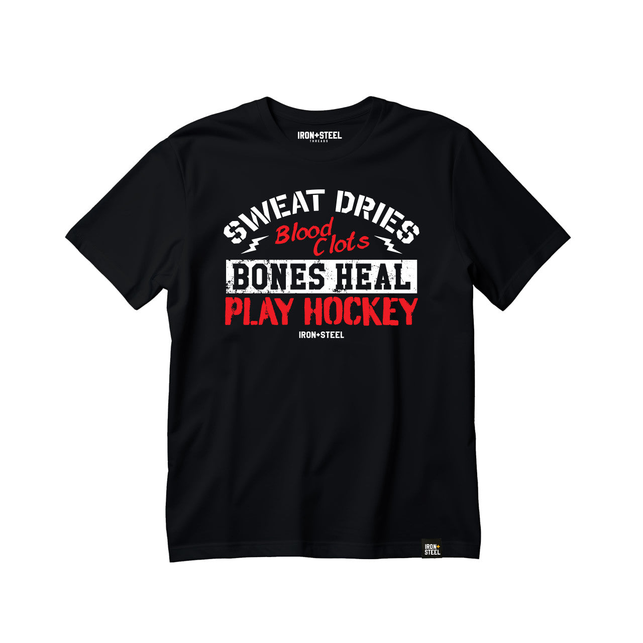 Bones Heal Hockey Tee – Toughness on the Ice – Iron+Steel
