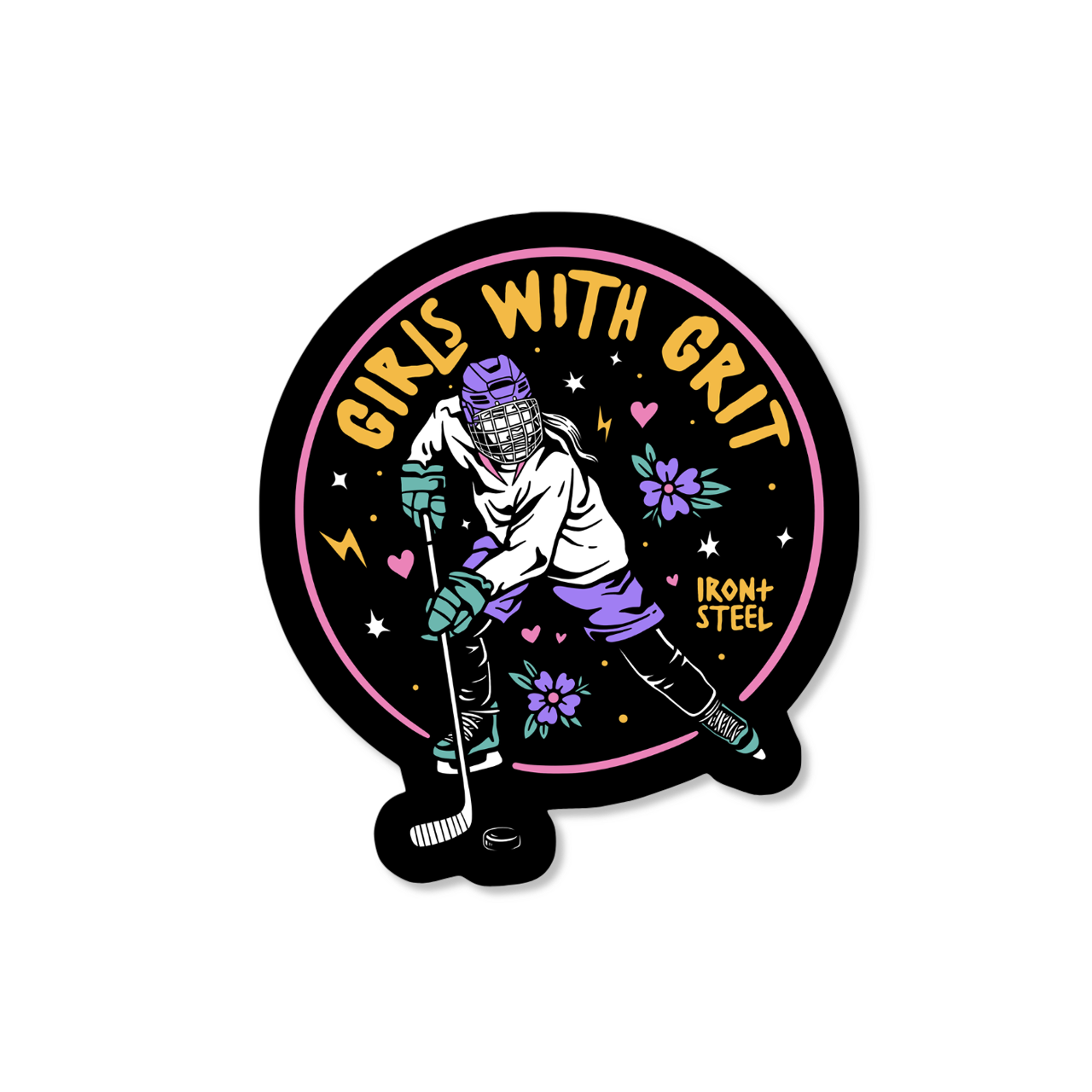 Girls With Grit Hockey Sticker – Iron+Steel